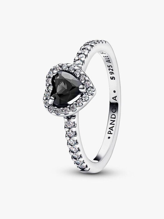 Pandora | Jewelry | Pandora Elevated Black Heart Ring | Poshmark